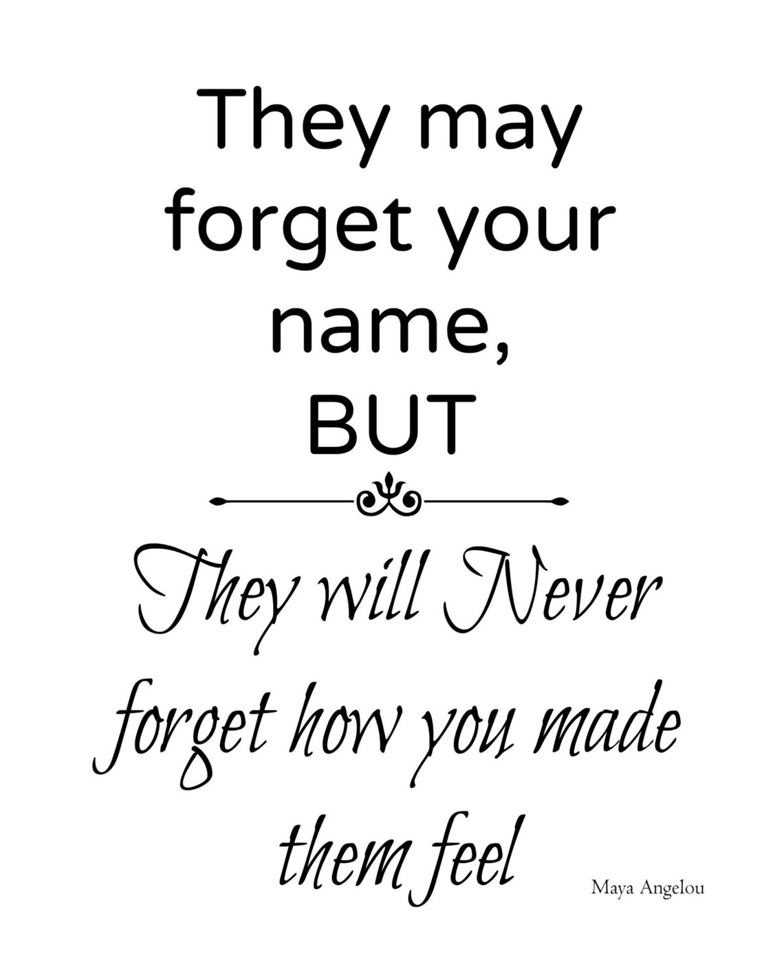 Nurse Gift-maya Angelou"they May Forget Your Name, But..." Quote ...