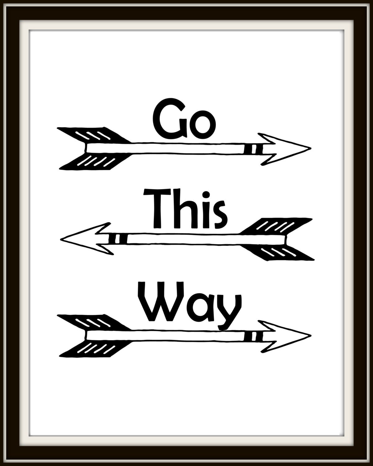 Modern Arrow Art-go This Way, Office Black & White, Printable Art, Wall ...