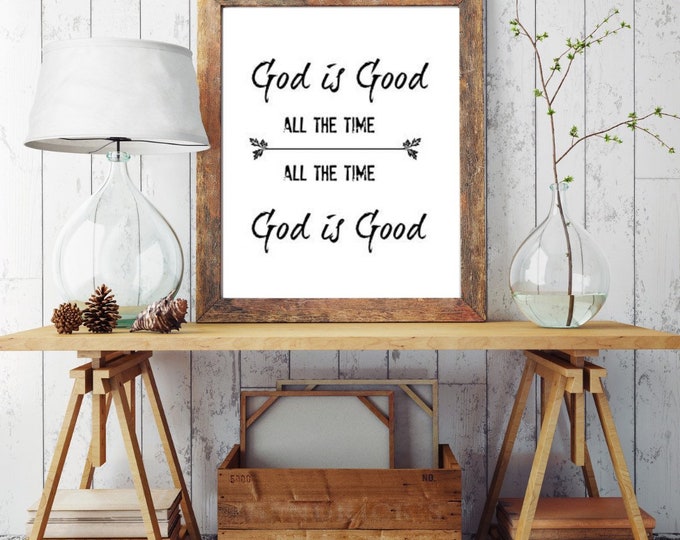 God is Good All the Time Print Aesthetic Bible Verse Poster Cool ...