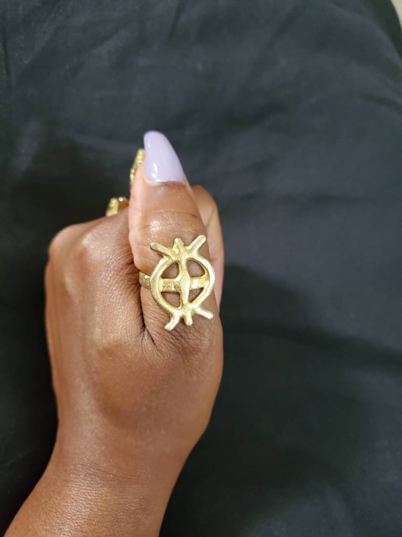 Adinkra Symbol African Brass Ring unisex - Etsy