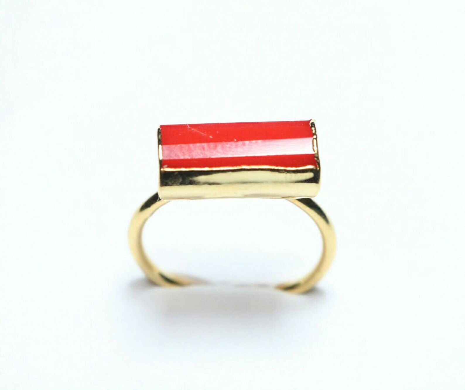Raw Coral Gold Ring Raw Stone Ring Genuine Coral Ring Gold - Etsy