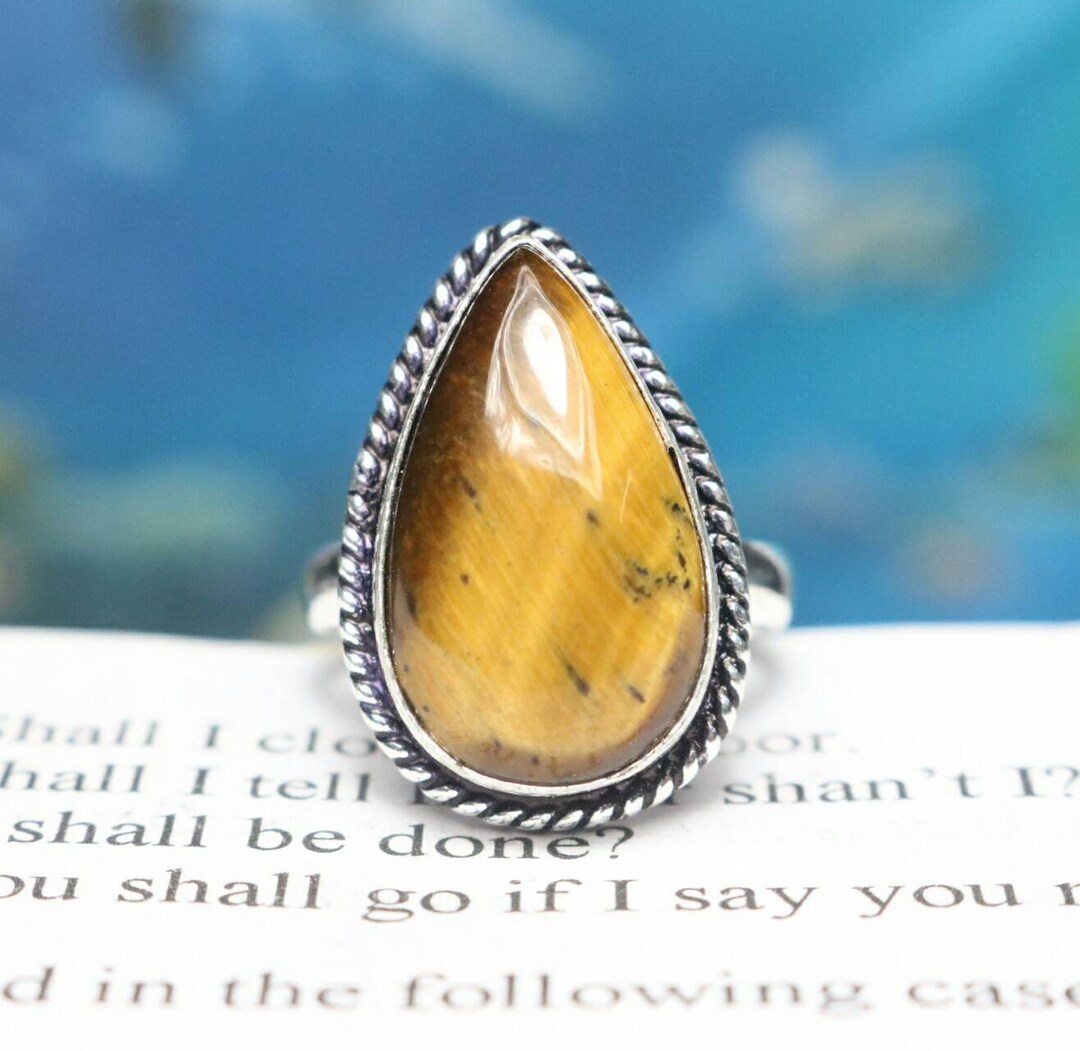 Natural Tiger Eye Ring, 925 Sterling Silver Ring, Dainty Ring, 925 ...