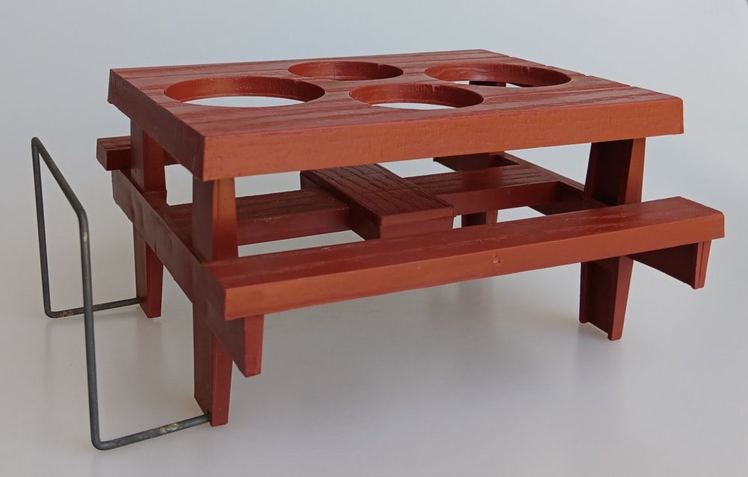 Picnic Table Condiment Holder Gemco Salt Pepper Ketchup Mustard Caddy ...