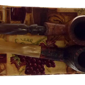 Decatur Industries WALNUT PIPE STAND Holder Glass Tobacco Humidor 2 ...