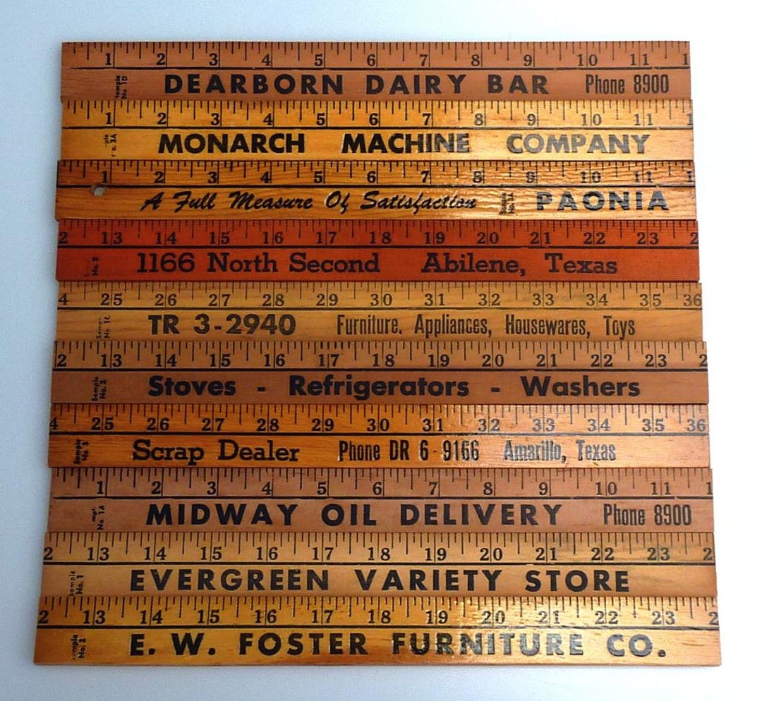 Vintage Advertising Wood Rulers 12 Inch Midway Oil Delivery, American ...
