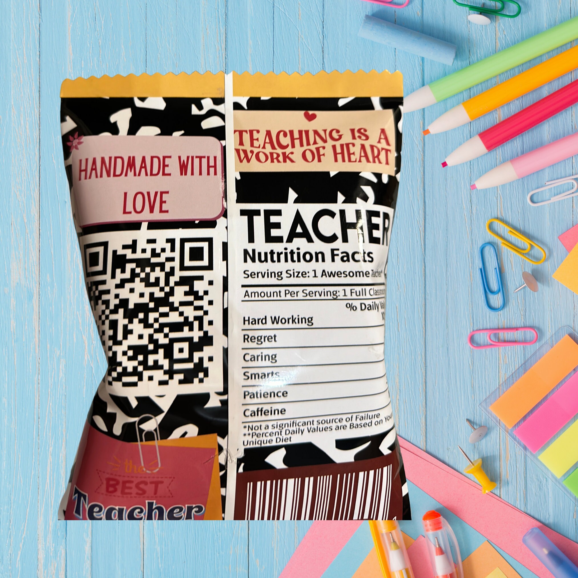 Custom Teacher Appreciation Chip Bags, Personalized Snack Wrappers ...