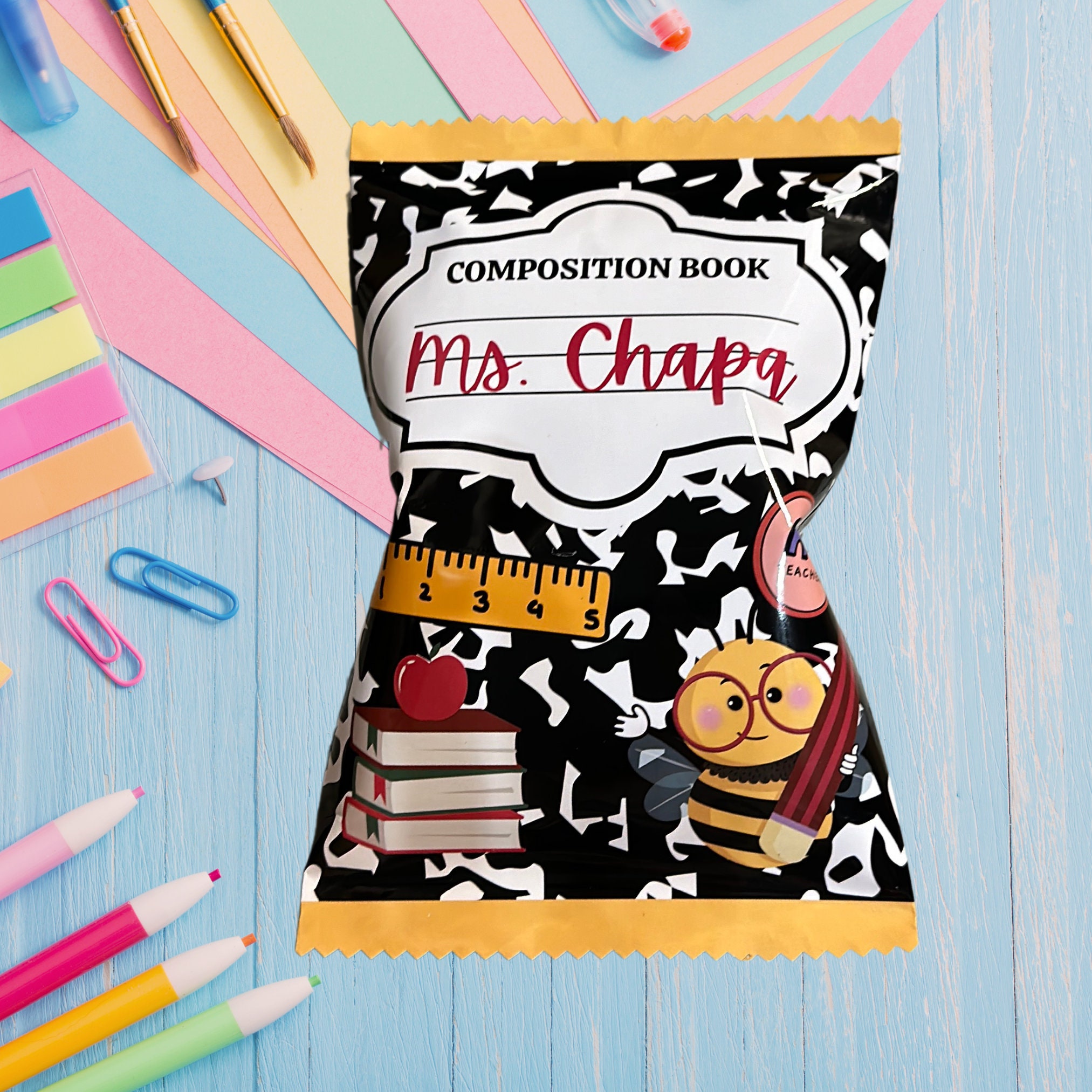 Custom Teacher Appreciation Chip Bags, Personalized Snack Wrappers ...