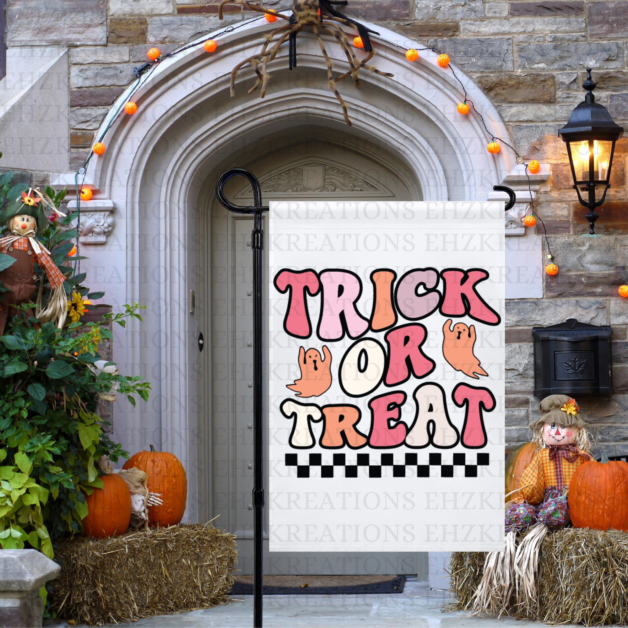 Retro Halloween Flag, Trick or Treat Flag, Halloween Garden Flag sold ...