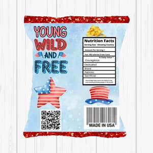 4th of July Chip Bags, Patriotic Party Favors, Red White Blue Party ...