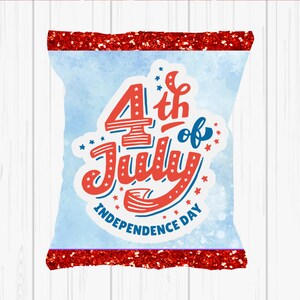4th of July Chip Bags, Patriotic Party Favors, Red White Blue Party ...