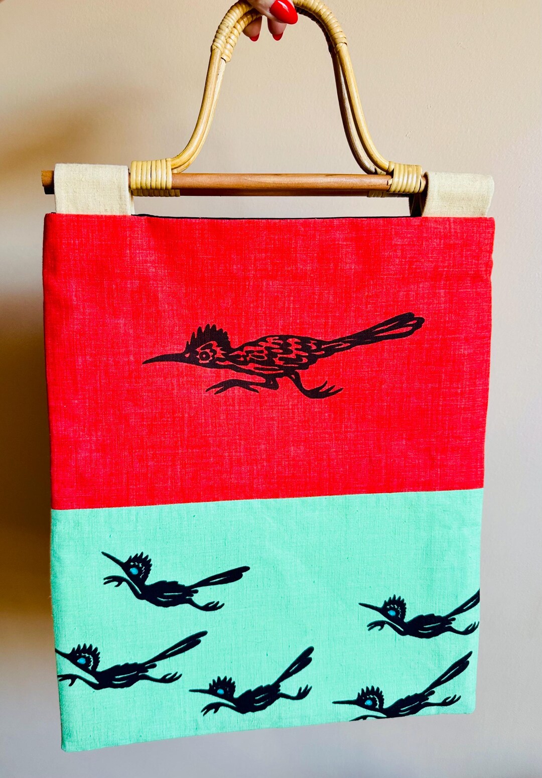 Vintage Leona Caldwell Roadrunner Patchwork Clutch Purse Bag - Etsy