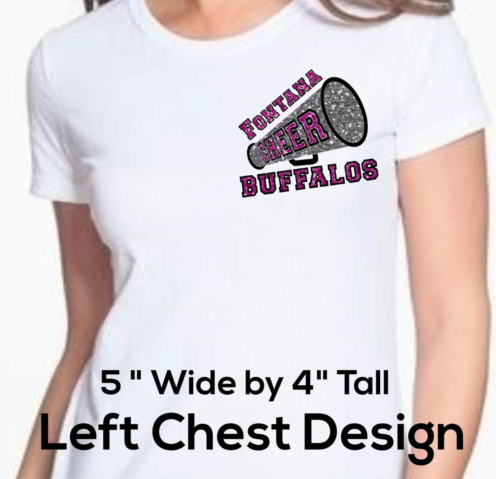 Custom Cheer Logo T Shirt Custom Design Glitter Decal Your | Etsy