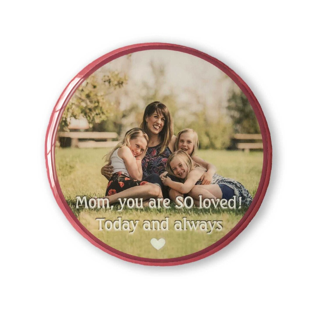 Mother's Day Photo Magnet Round, Mother's Day Gift, Wood, Personalized ...