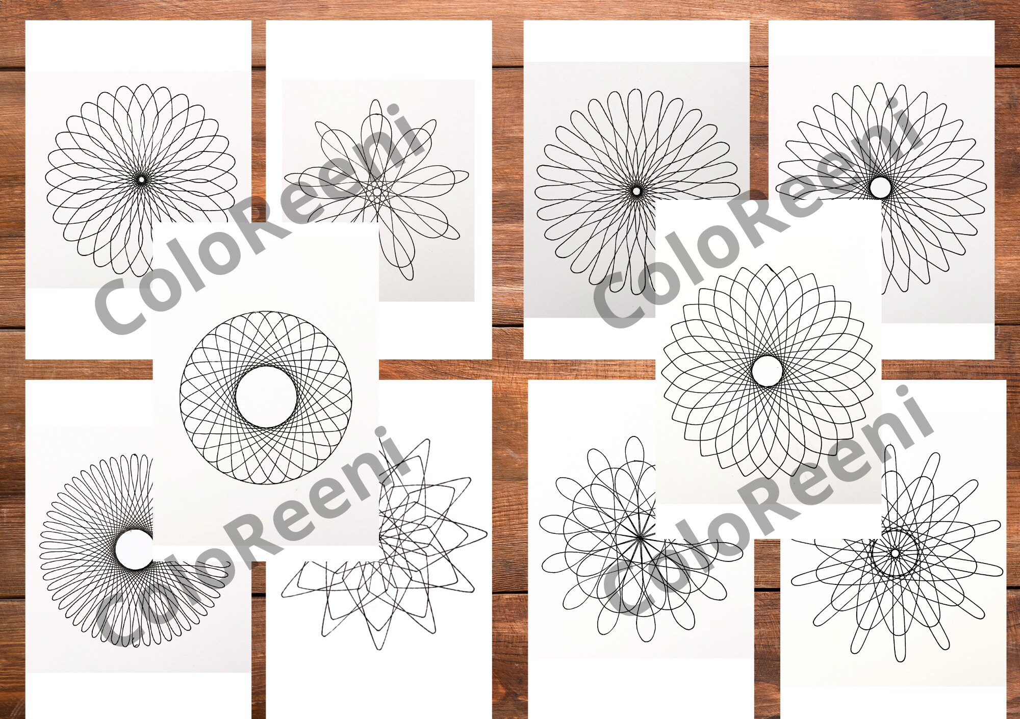Spirograph Designs PDF - Instant Download - Coloring Sheets - Print as ...
