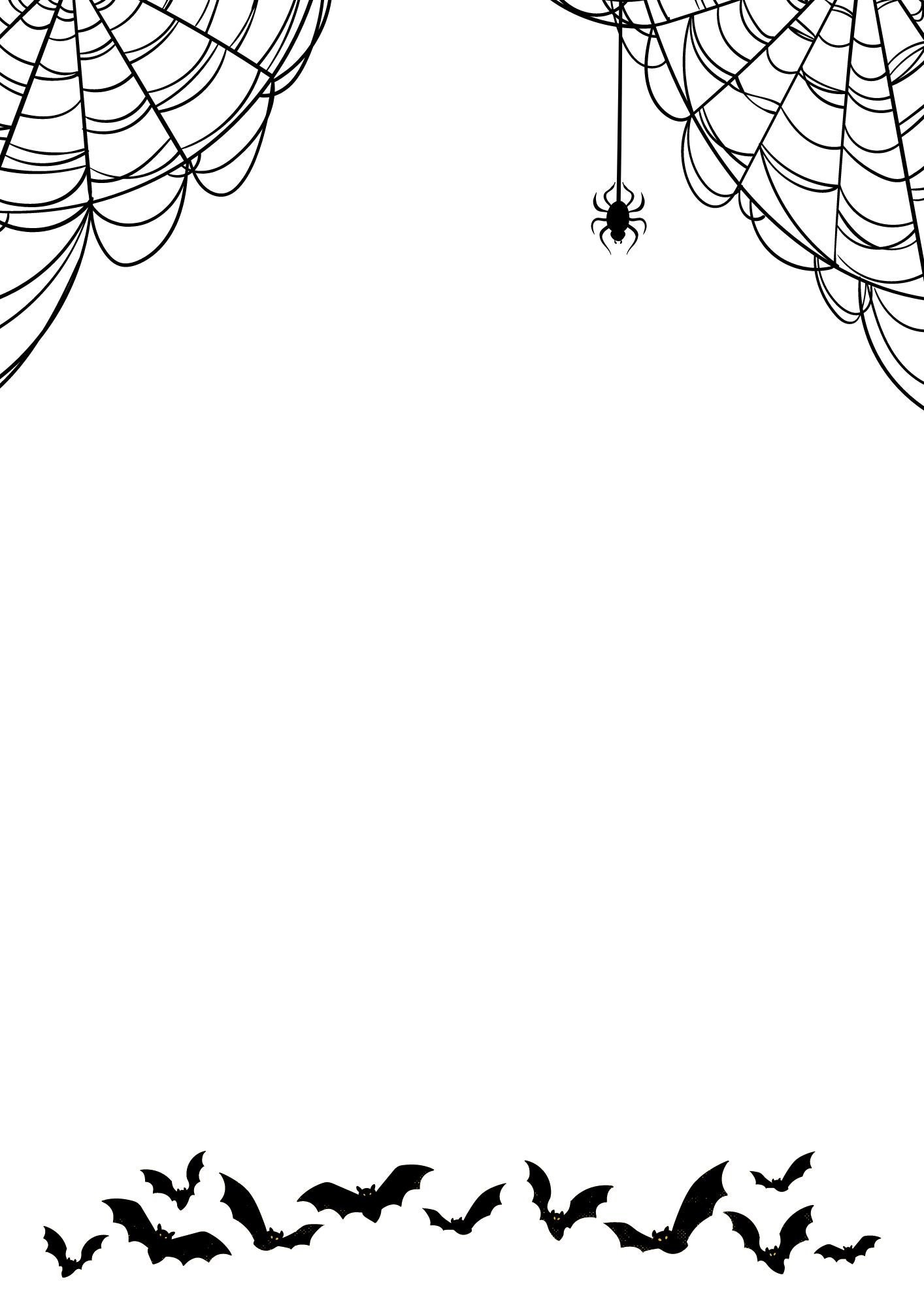 Beautiful Black Halloween 2 Design Border Bundle, Pdf and PNG, A4 Size ...
