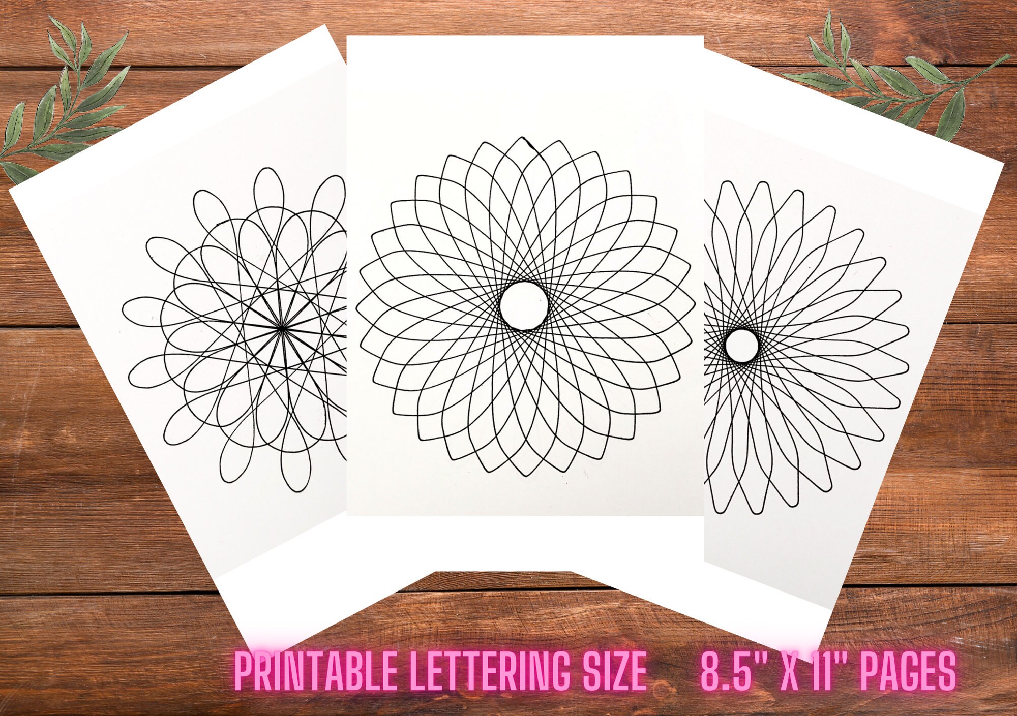 Spirograph Designs PDF - Instant Download - Coloring Sheets - Print as ...