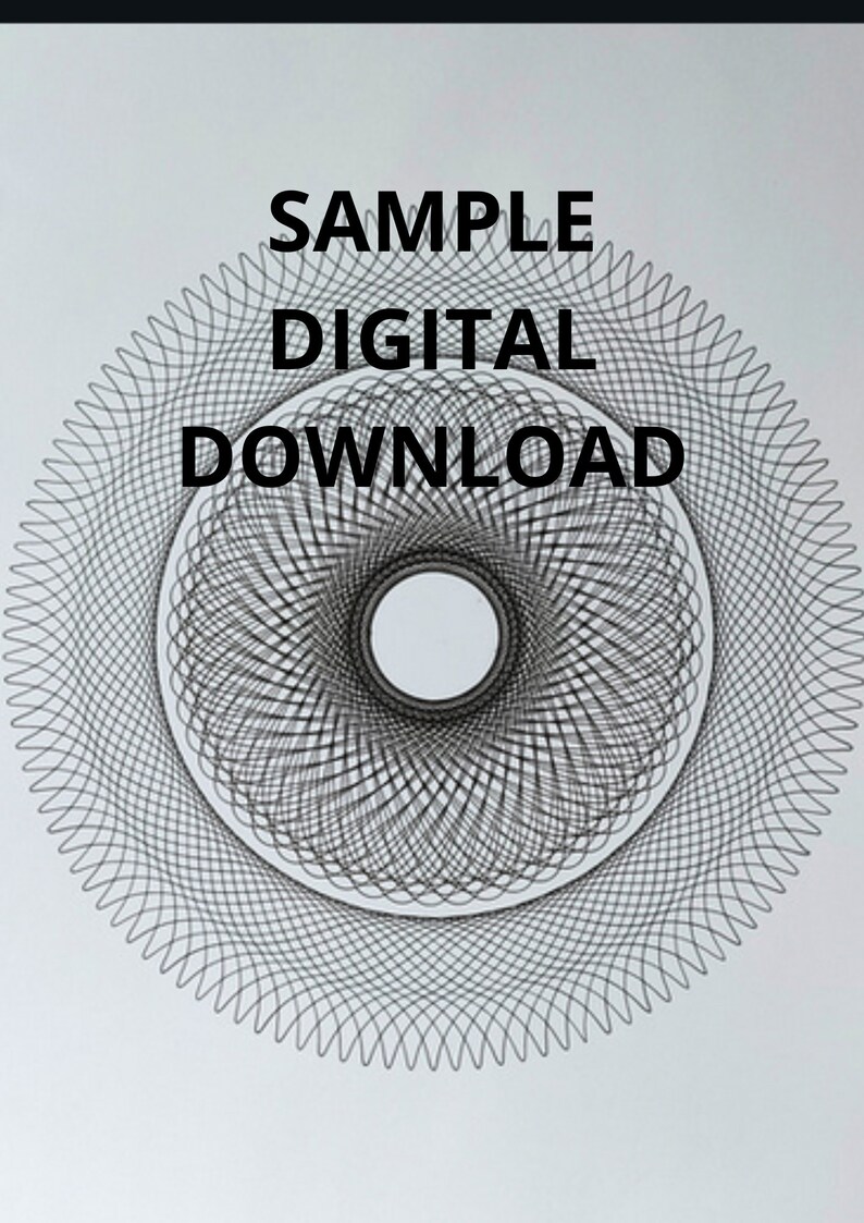 Handdrawn Big Spirograph Mandala Bohemian Style PDF INSTANT DOWNLOAD - Etsy