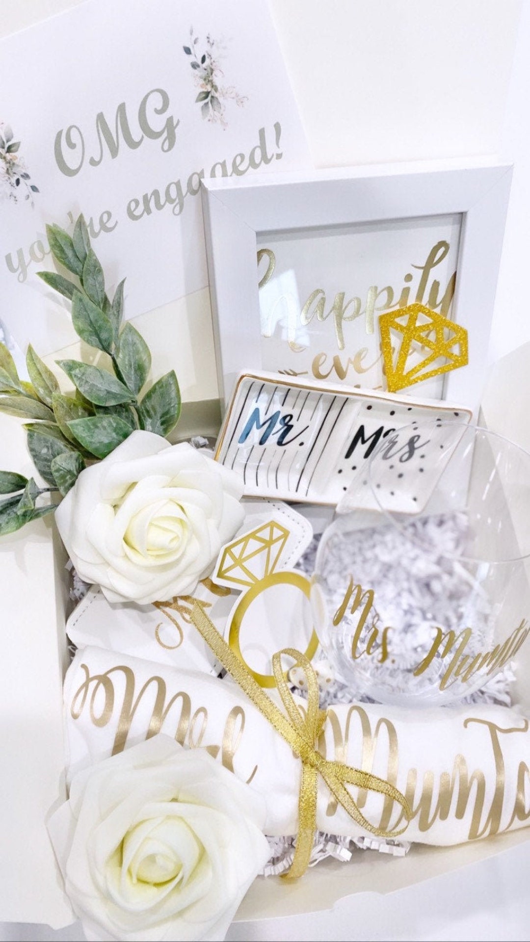 Bride to Be Bridal Engagement Gift Basket Present, Bride Gift, Bridal ...