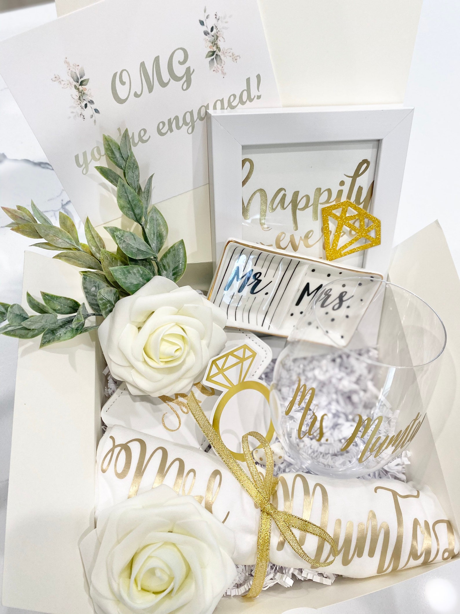 Bride to Be Bridal Engagement Gift Basket Present Bride Gift - Etsy