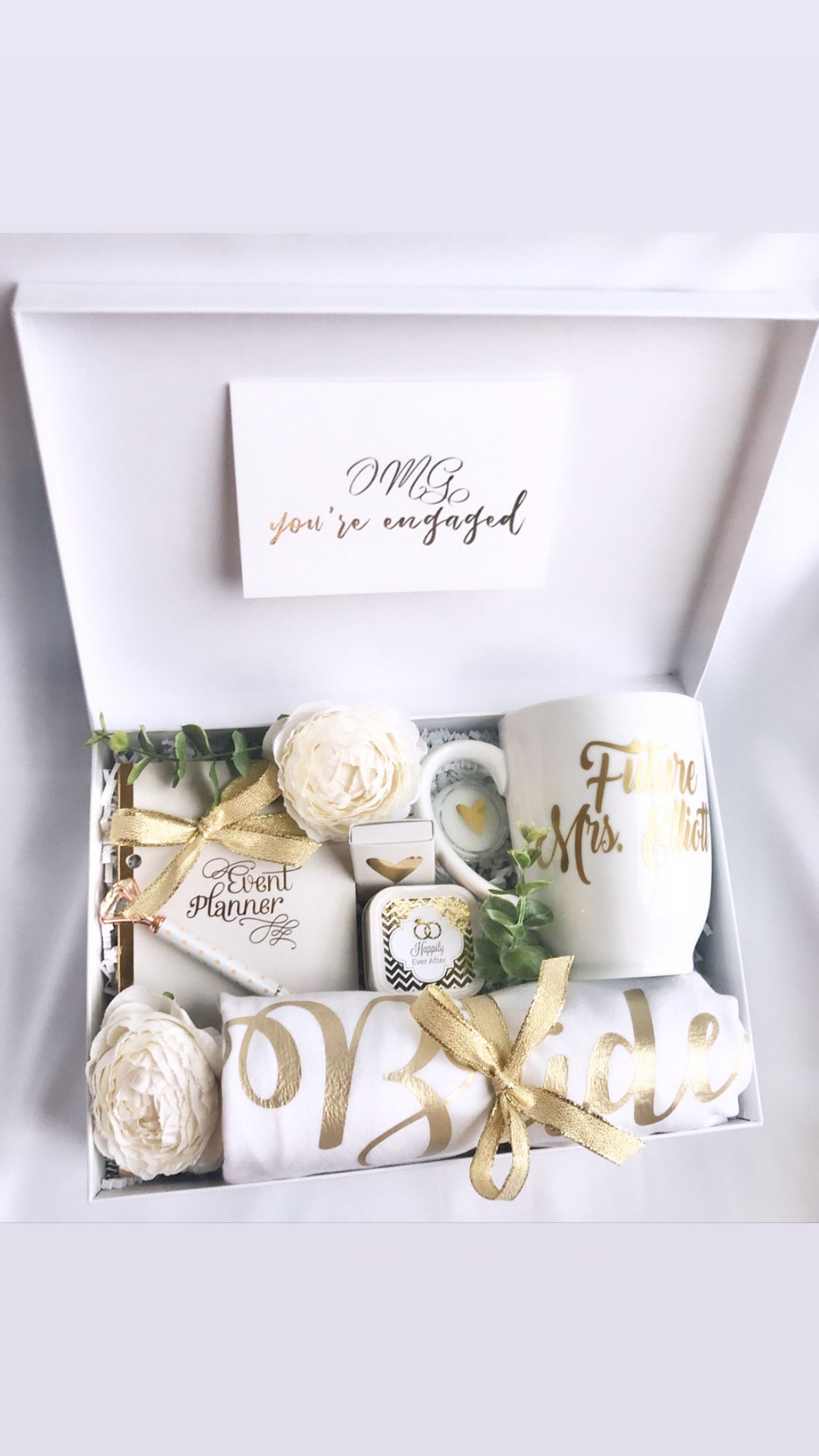 Bride to Be Bridal Engagement Gift Basket Present, Bride Gift, Bridal ...