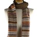 Fair Isle Scottish Lambswool "tweed" Knitted Winter Scarf - Gold Navy ...