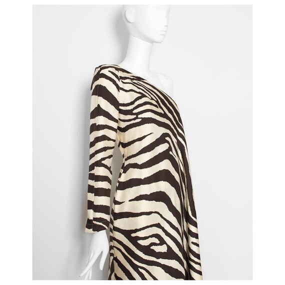 Iconic vintage 1998 runway silk zebra print draped on… - Gem