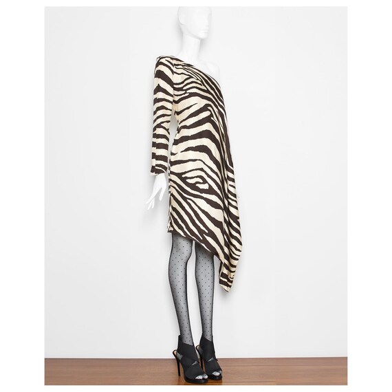 Iconic vintage 1998 runway silk zebra print draped on… - Gem