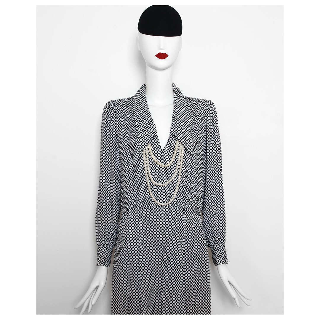 Fab Vintage Late 1970s Goes 1930s Black&white Polkadot YVES SAINT ...