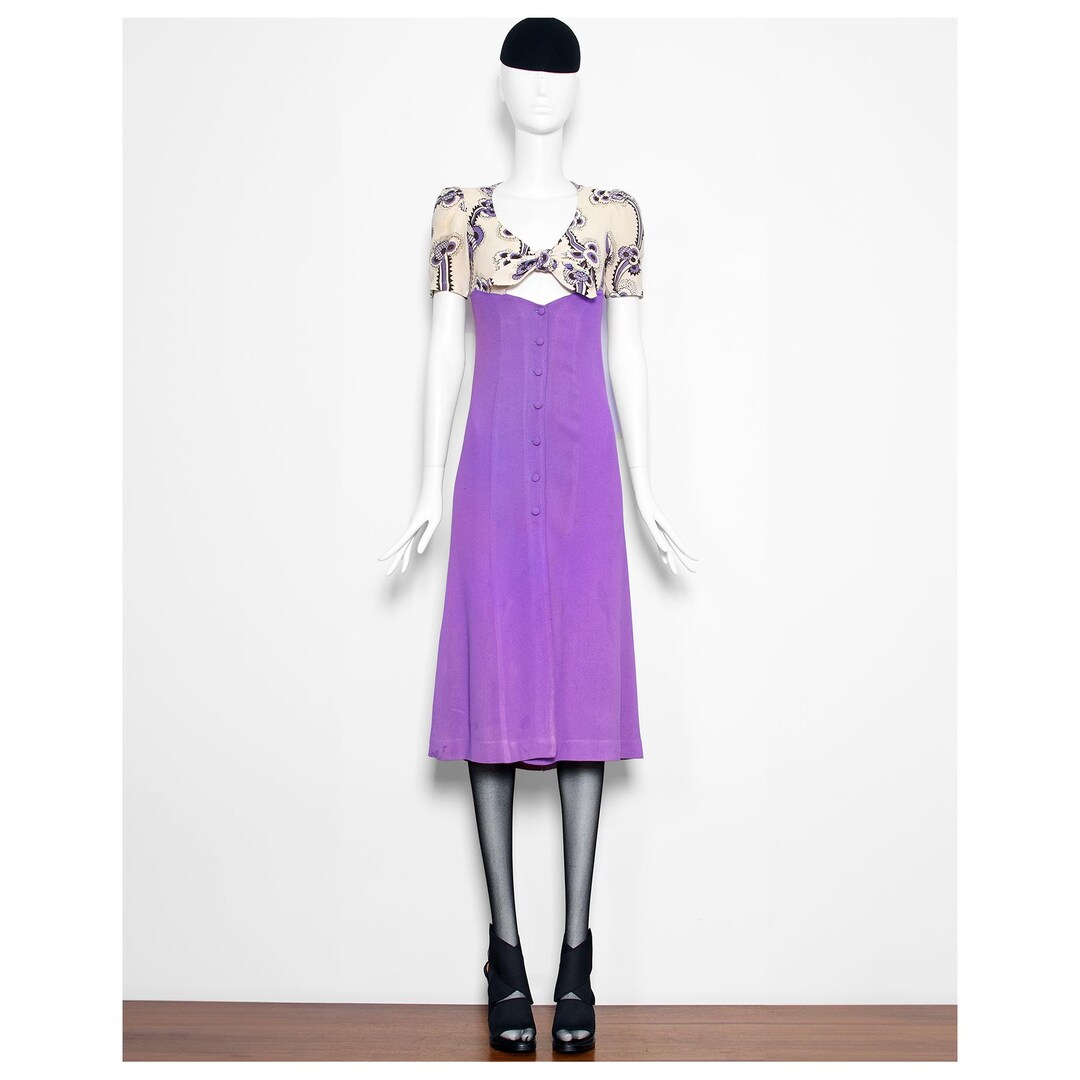 Iconic 1970 Key-hole Tie OSSIE CLARK With Celia Birtwell Floral Mystic ...