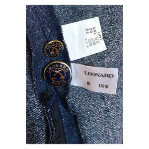 Vintage Rare 1980s Linen Jeans Leonard Paris Logo Embroidered - Etsy