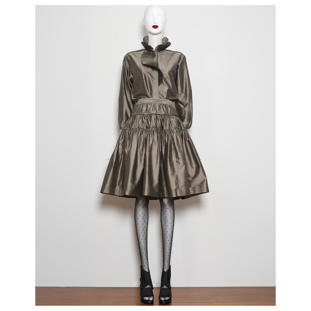 Fabulous Vintage 1985 Silk Taffeta Runway KENZO Pleated Volant 2 Piece ...