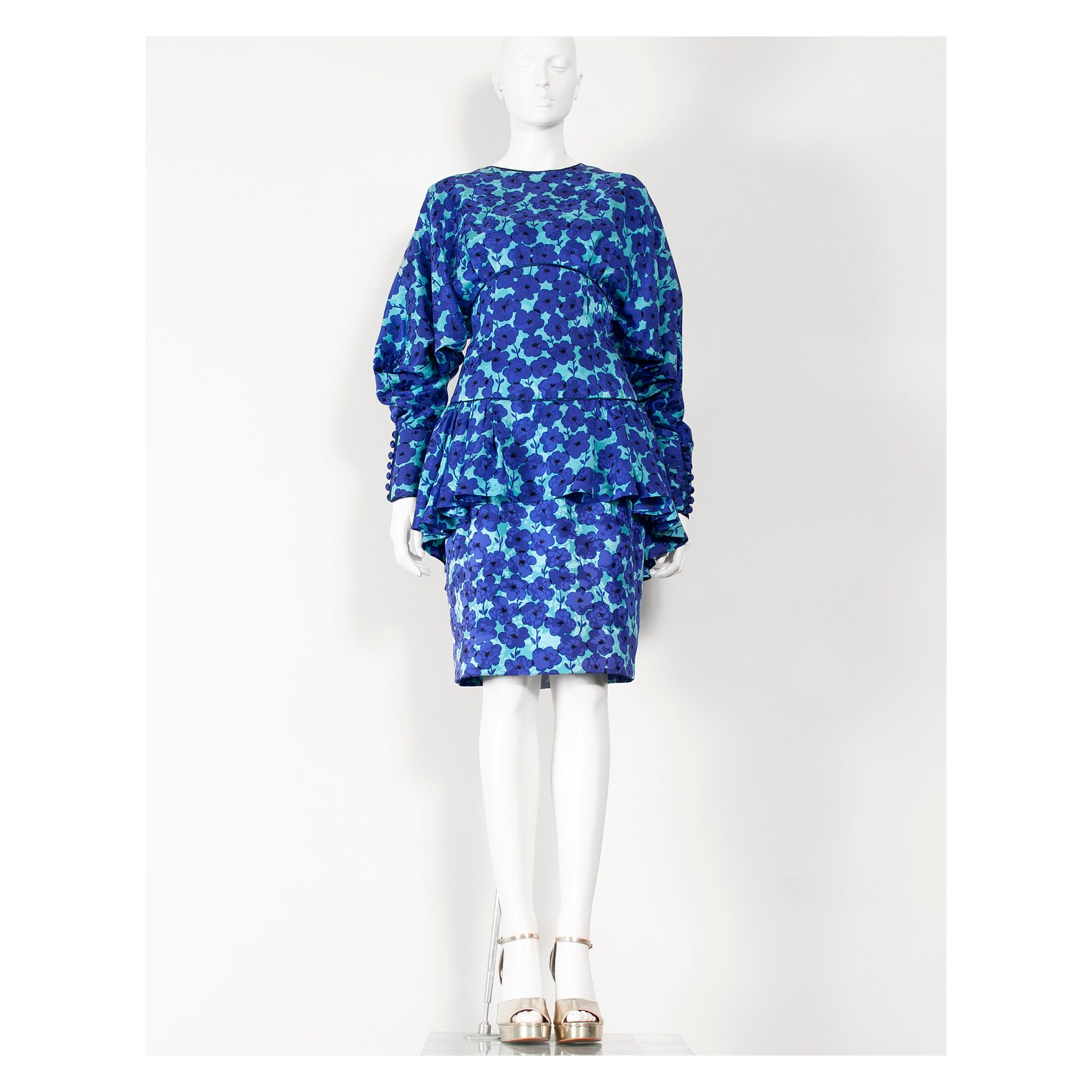 Stunning Vintage Silk Floral 1970s Frank Govers Couture Peplum - Etsy