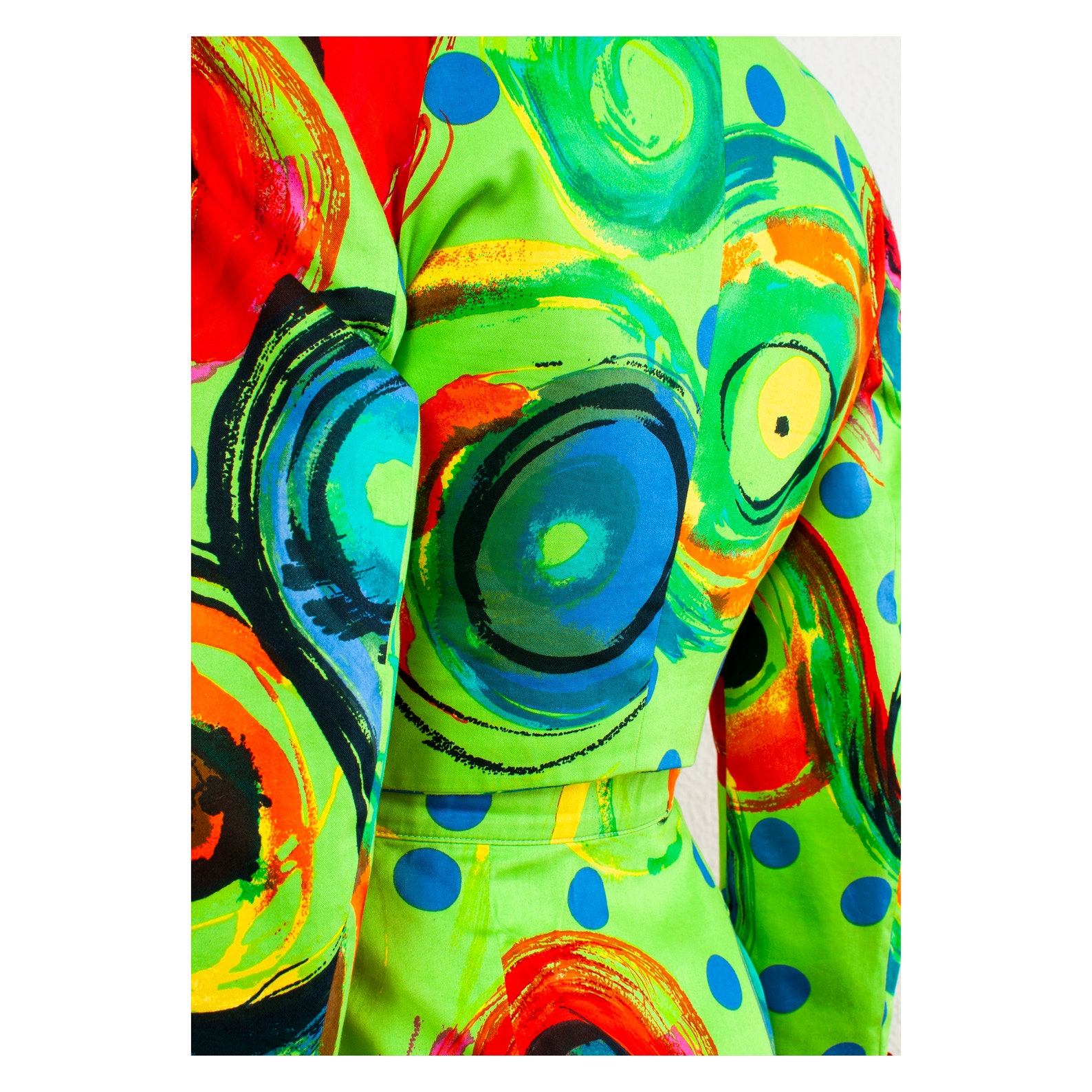 Stunning Vintage 1991 Acid Green Pop Art Cropped Gianni | Etsy