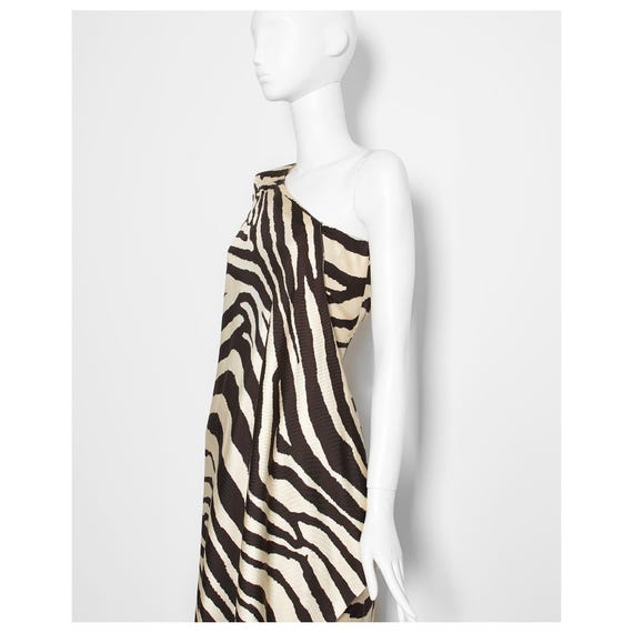 Iconic vintage 1998 runway silk zebra print draped on… - Gem