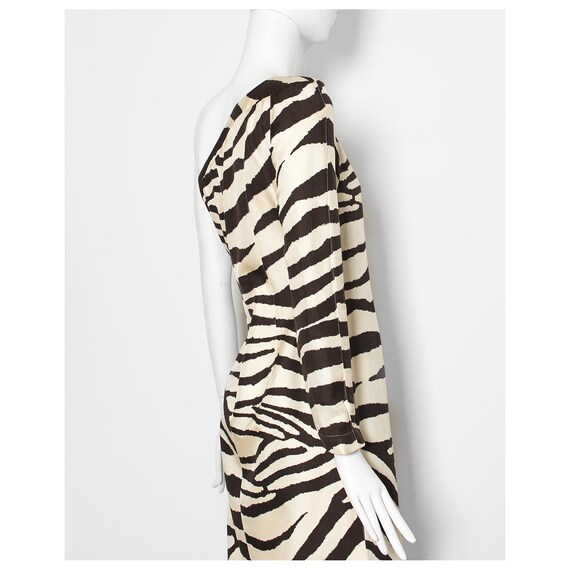 Iconic vintage 1998 runway silk zebra print draped on… - Gem