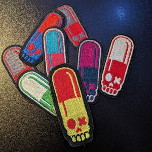 Cyberpunk 2077 Pill Skull Logo Sew on Embroidered Patch - Etsy