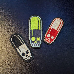 Cyberpunk 2077 Pill Skull Logo Sew on Embroidered Patch - Etsy