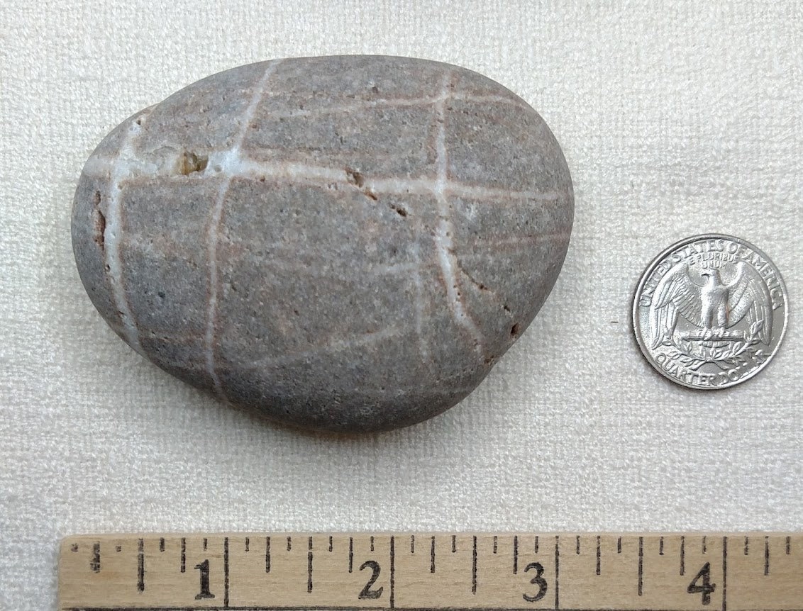 Multi Banded Wishing Rock Beach Wish Stone With Quartz Coastal Nautical ...