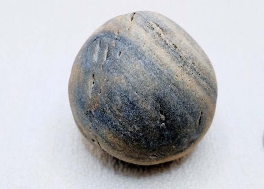 Multi-colored Swirls Smooth Beach Sea Stone Rock - Coastal Nautical Sea ...