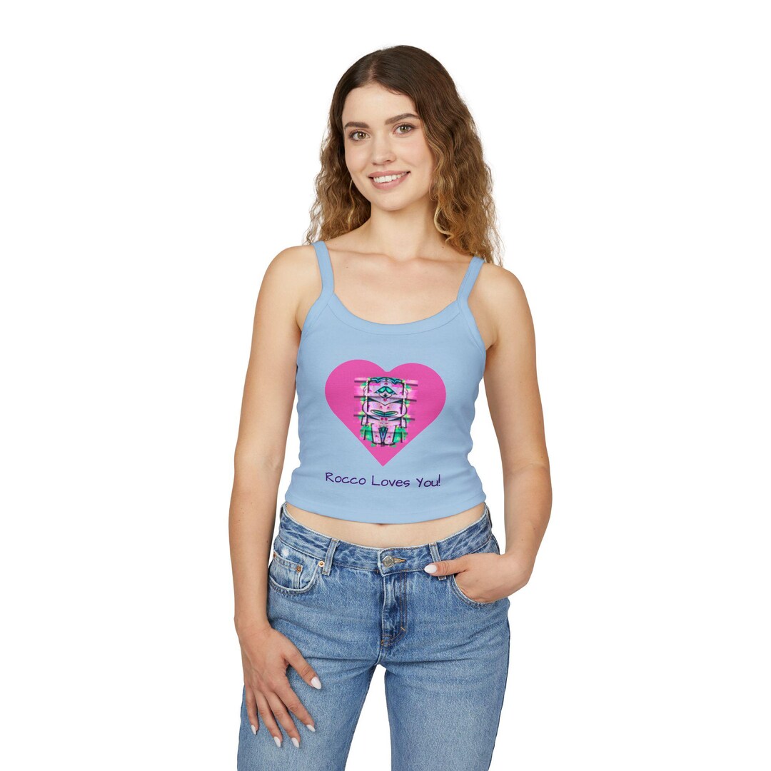 Rocco Loves You, Rocco the Graffiti Raccoon, Spaghetti Strap Tank Top ...