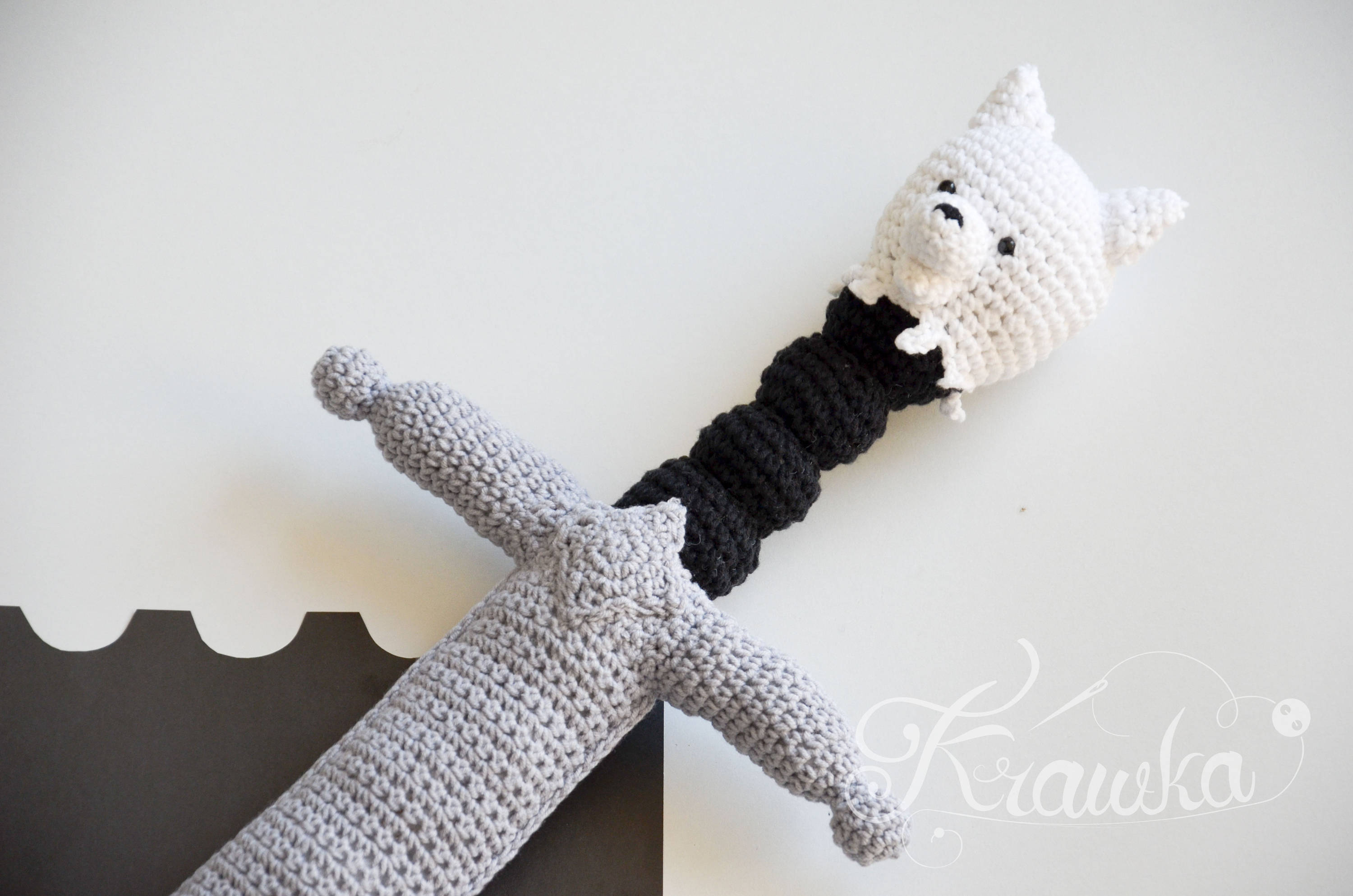 Crochet PATTERN No 1722 Wolf sword pattern by Krawka | Etsy