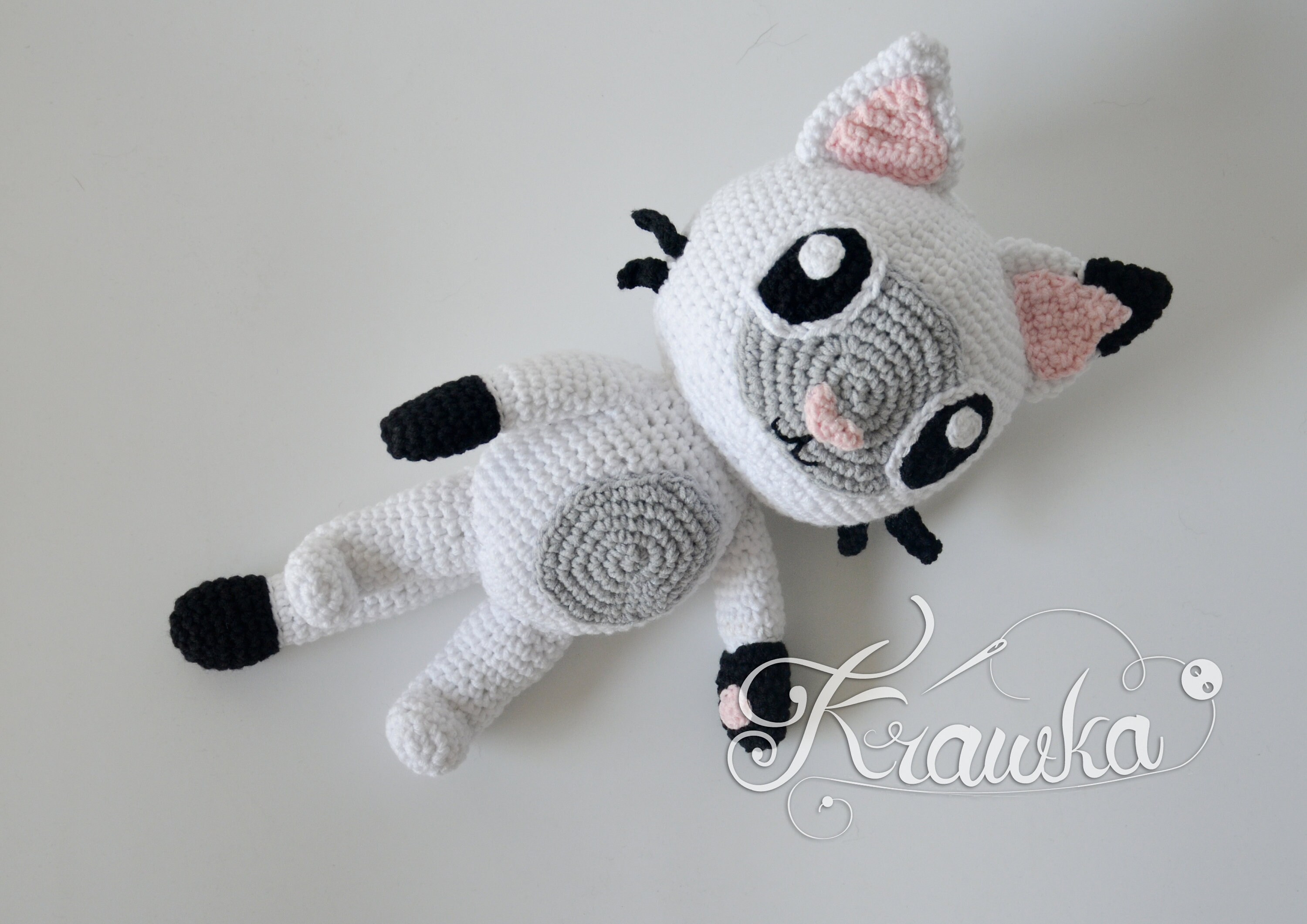 Crochet PATTERN No 2209 Panda Cat Crochet Pattern by Krawka - Etsy