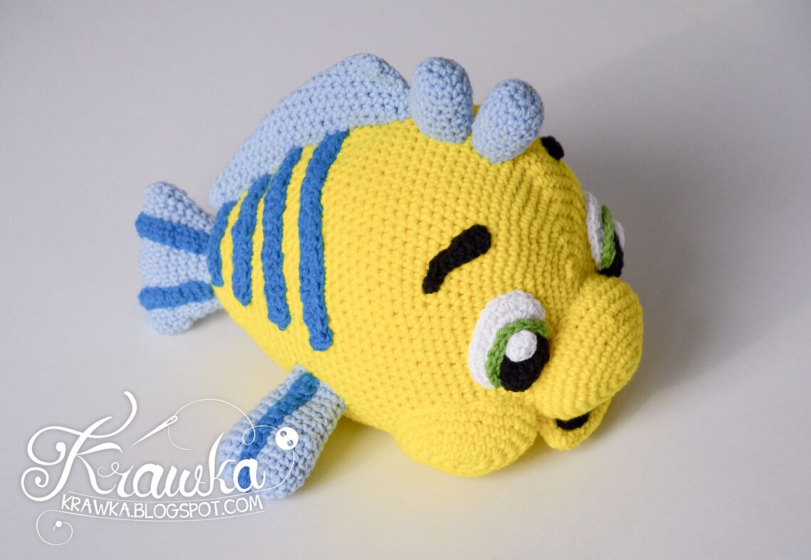 Crochet PATTERN No 1803 Yellow Flounder Fish by Krawka | Etsy Canada