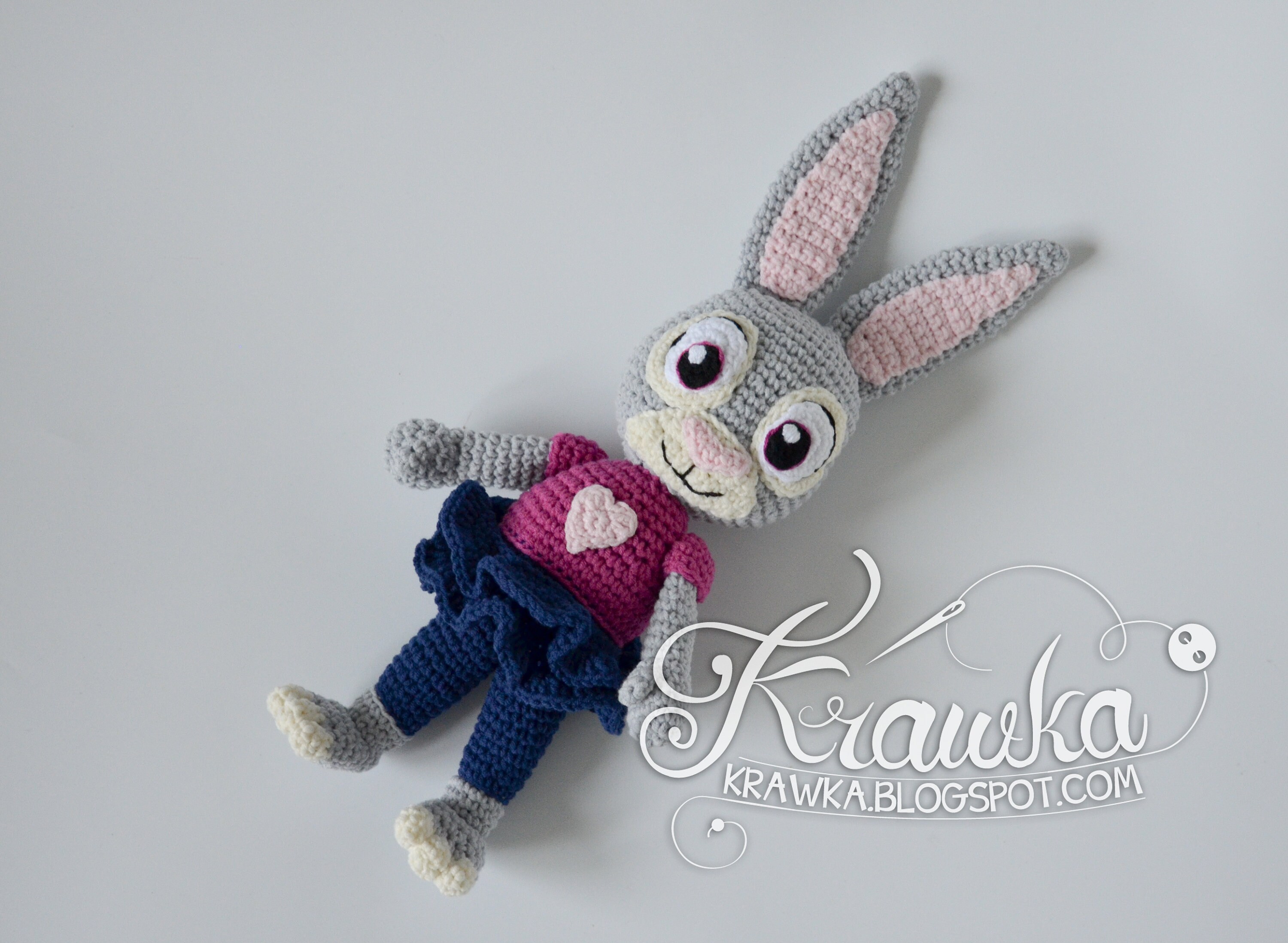 Crochet PATTERN No 2204 Rabbit Girl Crochet Pattern by Krawka | Etsy