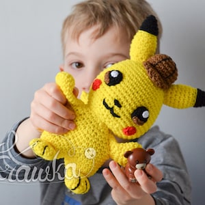 Crochet PATTERN No 2009 Electric Mouse 3 Versions in One by Krawka - Etsy