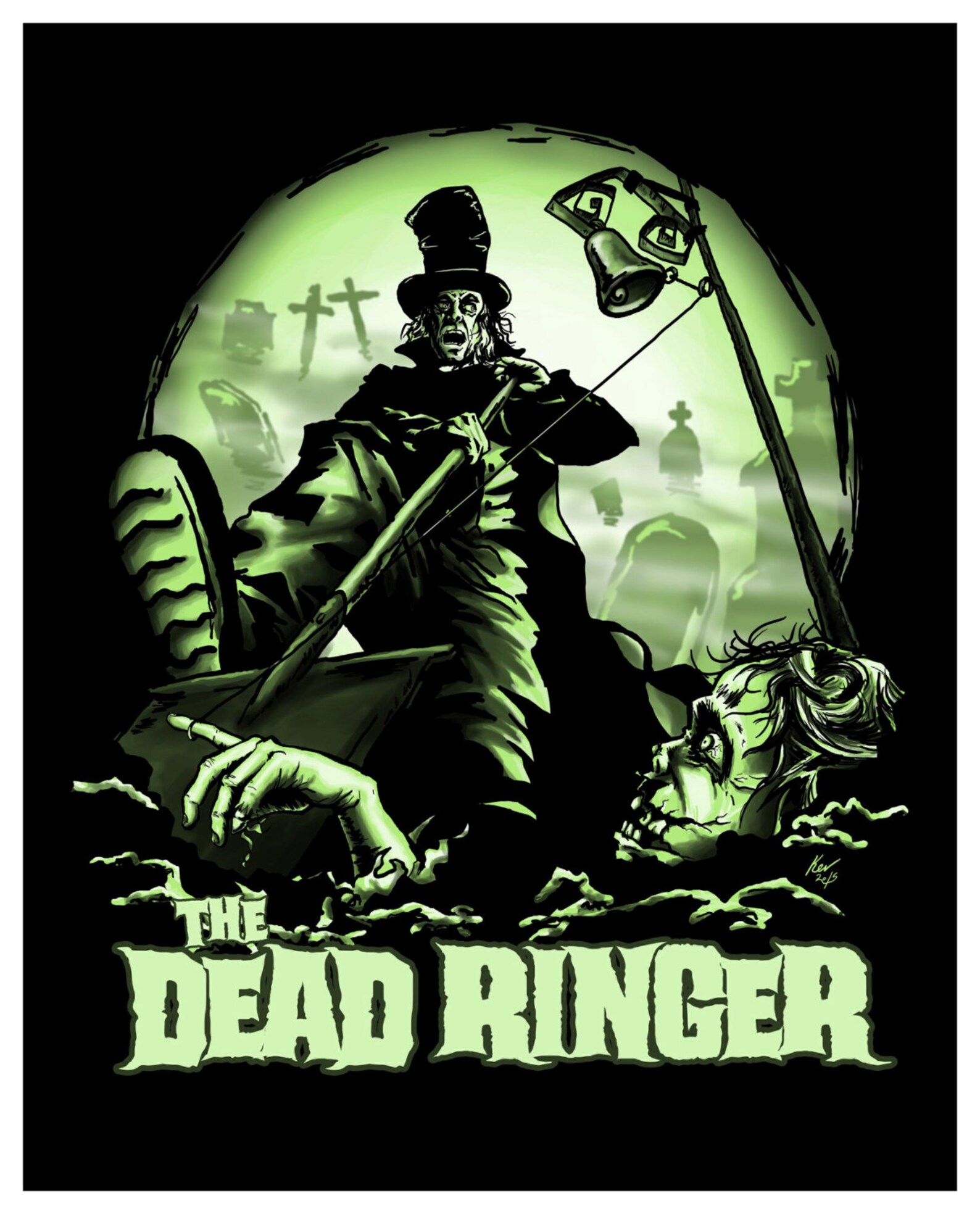 Dead Ringer Halloween Giclee Fine Art Print - 16" X 20" - Zombie Art ...