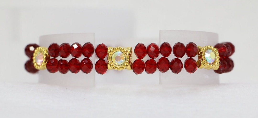 Sparkling Wine Red Swarovski Crystal Double Stranded - Etsy
