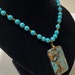 Turquoise Gemstone and Bornite Pendant Necklace/swarvoski Crystal ...