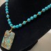 Turquoise Gemstone and Bornite Pendant Necklace/swarvoski Crystal ...