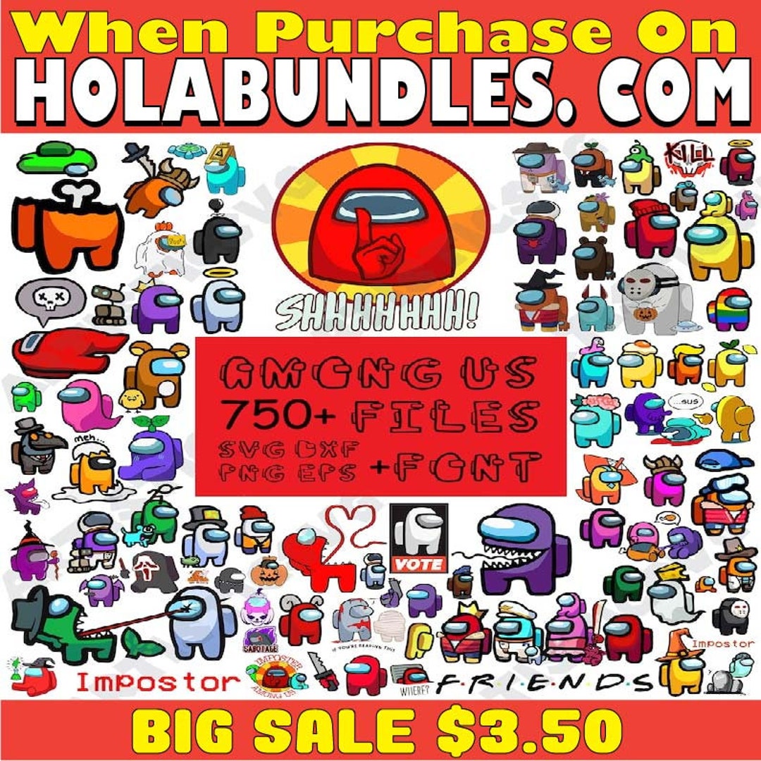 Among Us Svg Bundle Layered Items, Clipart, Game Impasta Characters ...